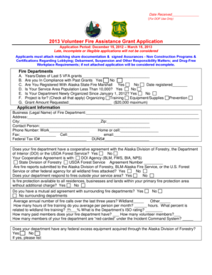 Fillable Online forestry alaska 2013 VFA Application - Division of Forestry - forestry alaska ...