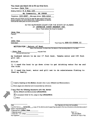 Fillable Online courts alaska In the superior court for the state of ...