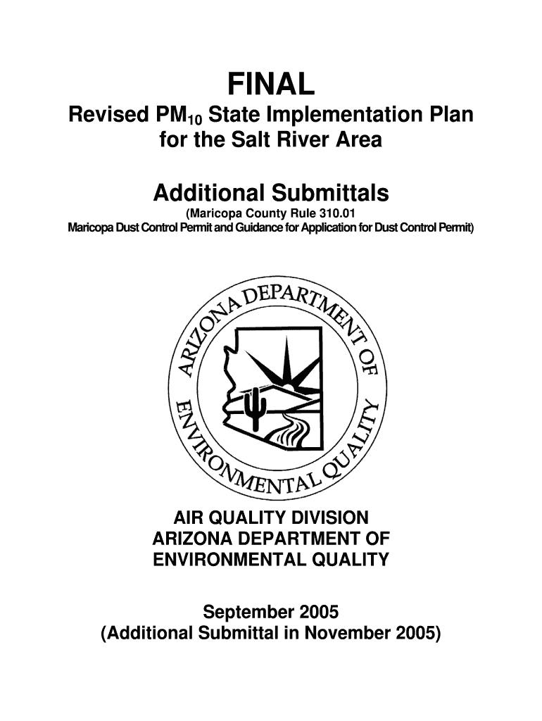 Fillable Online Revised PM10 State Implementation Plan for the Salt River Area Fax Email Print ...