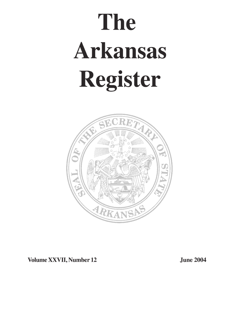 Fillable Online The Arkansas Register - Volume XXVII, Number 12 Fax ...
