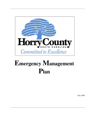 Fillable Online horrycounty Emergency Management Plan - Horry County ...