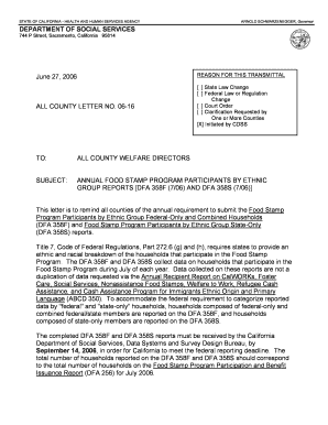 Fillable Online cdss ca ACL 06-16.pdf. All County Letter with blank ...
