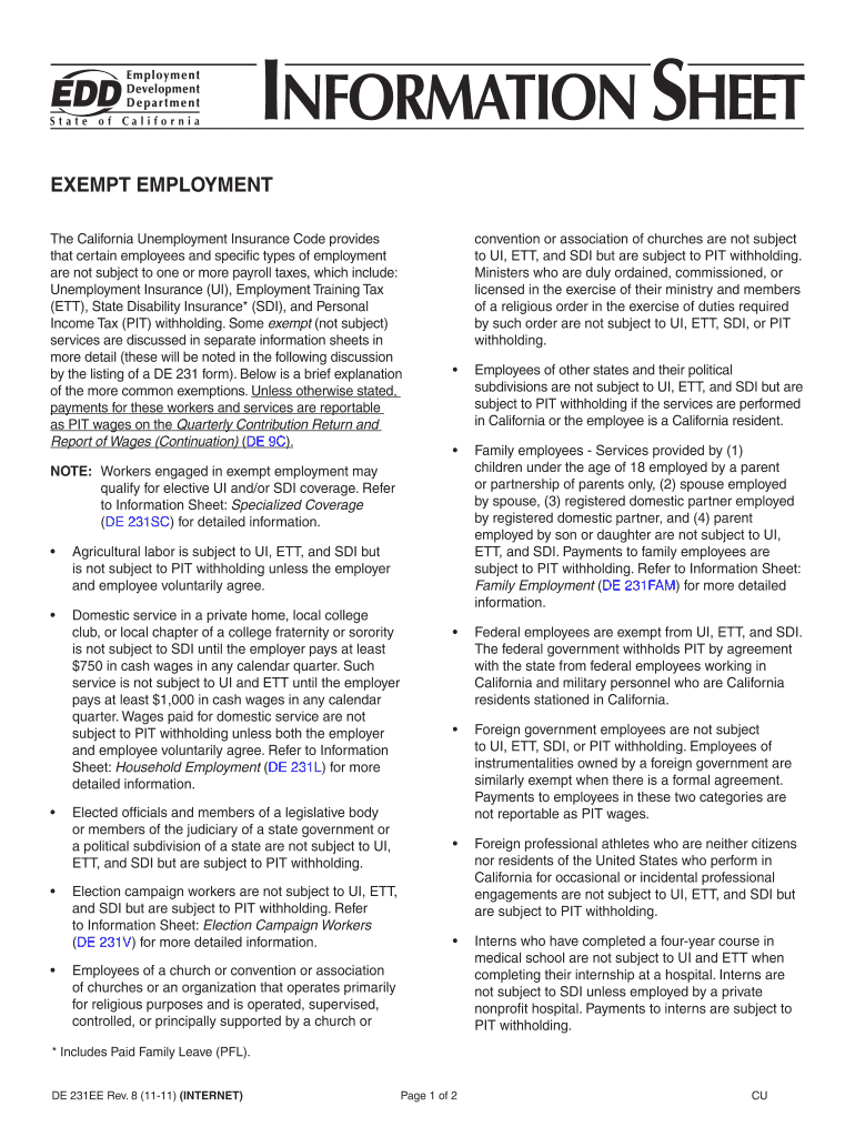 Fillable Online Exempt Employment Fax Email Print - pdfFiller