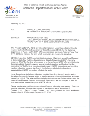 Fillable Online cdph ca Local Support Guidelines and Form (PDF ...