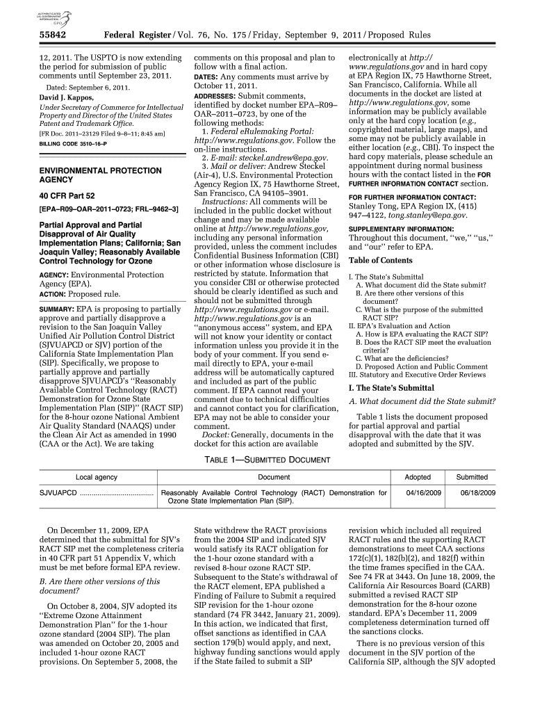 Fillable Online Partial Approval and Partial Disapproval of Air Quality ...