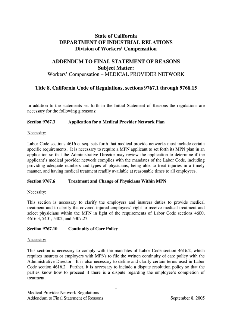 Workers Compensation MEDICAL PROVIDER NETWORK: Fill out & sign online ...