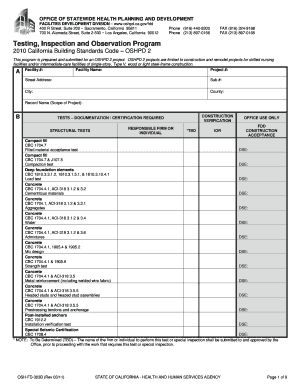 Fillable Online oshpd ca 2010 TIO Program - OSHPD 2. 2010 TIO Program ...