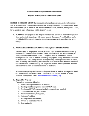 Fillable Online Request for Proposals to Lease Office Space Fax Email ...