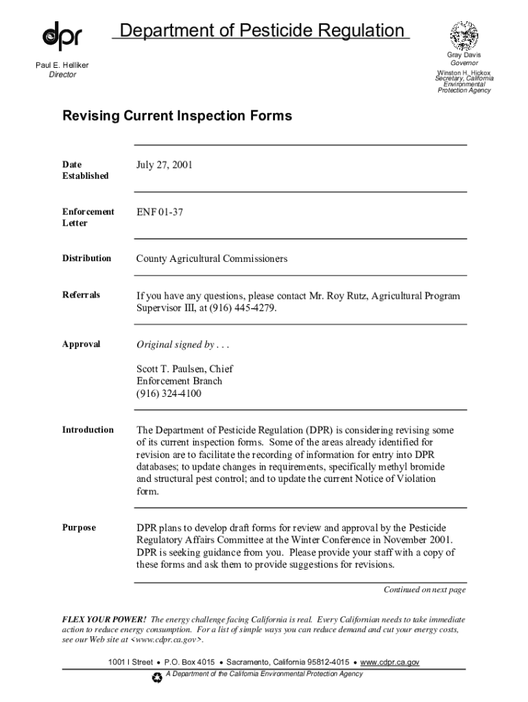 Fillable Online Revising Current Inspection Forms Fax Email Print - pdfFiller