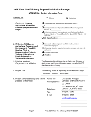 Fillable Online water ca DWR GRANT 2005 DWR FORM.doc - water ca Fax Email Print - pdfFiller