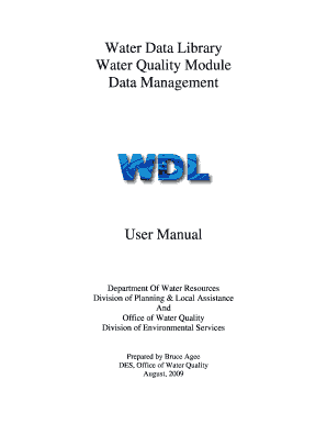 Fillable Online water ca Water Data Library Water Quality Module Data ...