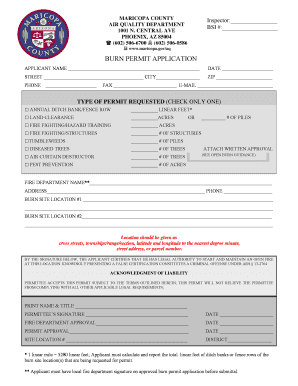 Fillable Online maricopa BURN PERMIT APPLICATION - Maricopa County ...