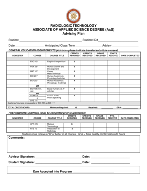 Fillable Online rrcc ASSOCIATE OF APPLIED SCIENCE DEGREE (AAS) - rrcc Fax Email Print - pdfFiller