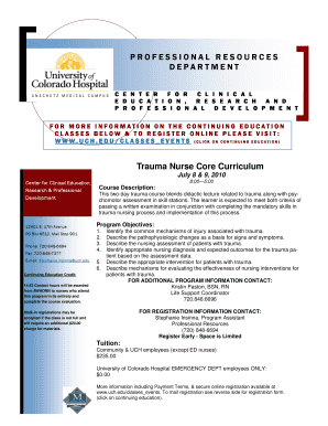 Fillable Online uch university of colorado medical center tncc form Fax ...