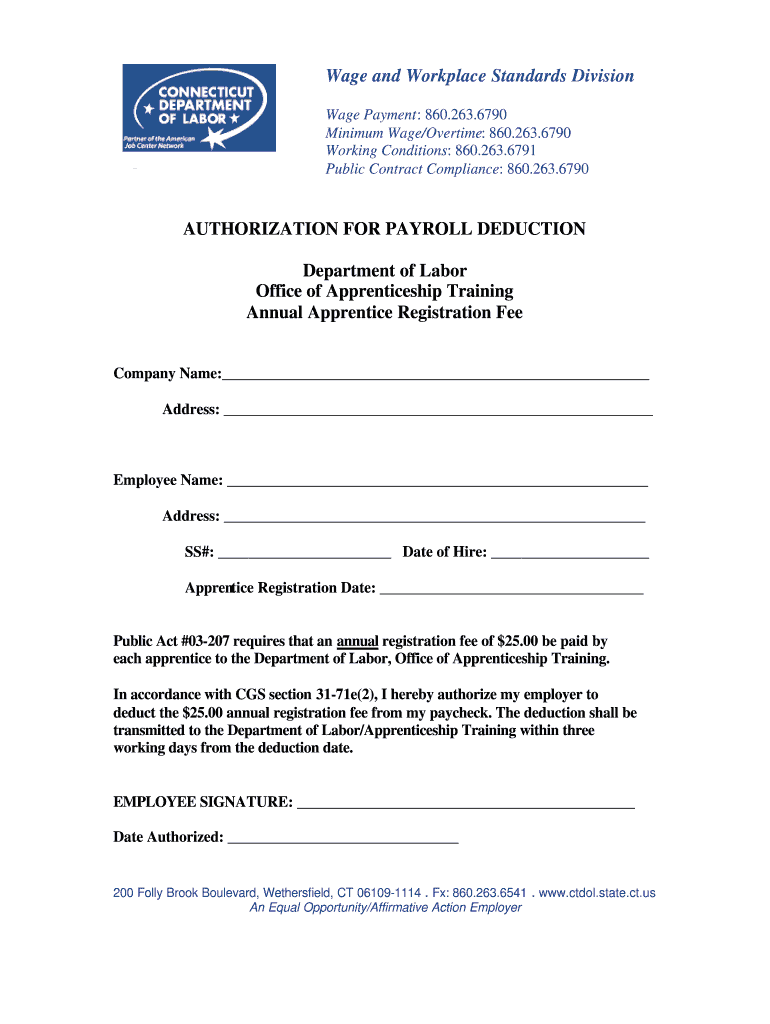 Fillable Online Authorization for Payroll Deduction Fax Email Print - pdfFiller