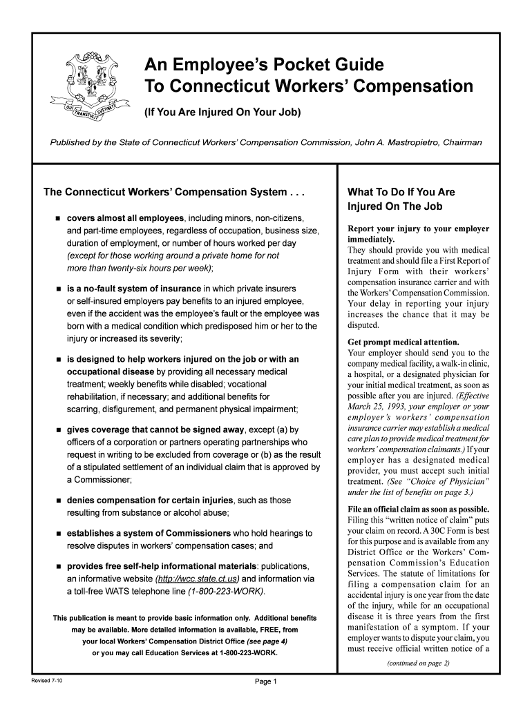 Fillable Online To Connecticut Workers’ Compensation Fax Email Print ...