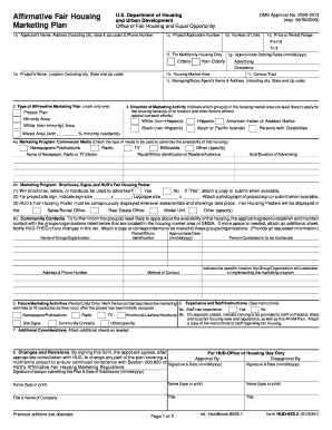 Fillable Online Affirmative Fair Housing Marketing Plan - City of ...