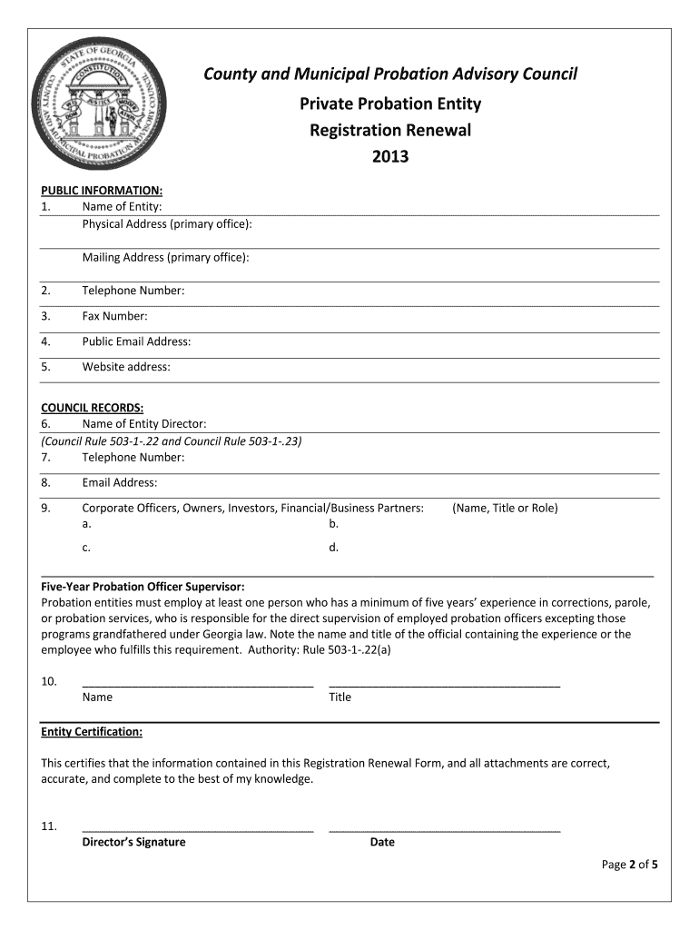 2013 Registration Renewal October 1, 2012 December 31, 2012: Fill out ...