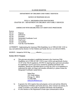 Illinois Register Department Of Children And Family ... - State Of ...