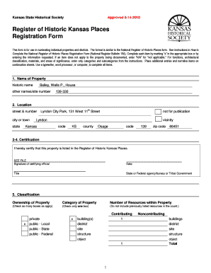 Fillable Online kshs Register of Historic Kansas Places Registration ...