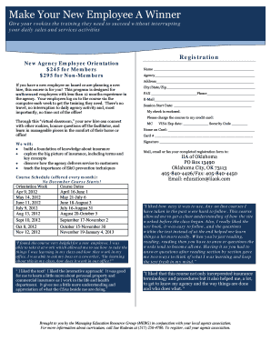 Fillable Online iiaba New Agency Employee Orientation - Independent ...
