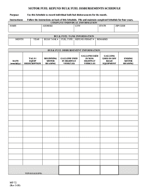 Motor Fuel Refund Bulk Fuel Disbursements - Fill and Sign Printable ...