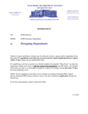 Fillable Online ktrs ky Drop Form - Kentucky Teachers' Retirement ...