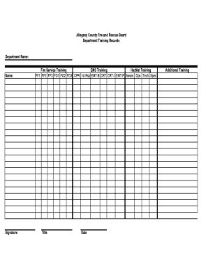Fillable Online gov allconet Fire Board Training Form - Allegany County ...
