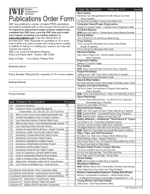 Fillable Online IWIF Publications Order Form Fax Email Print - pdfFiller