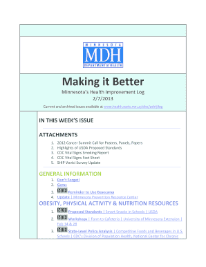 Fillable Online health state mn Making it Better - Minnesota Department of Health - health state ...