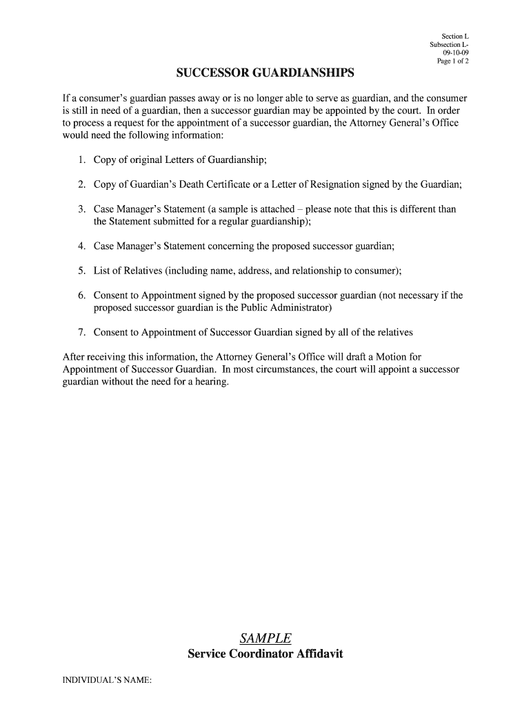 Fillable Online Request for Appointment of Successor Guardian Fax Email ...