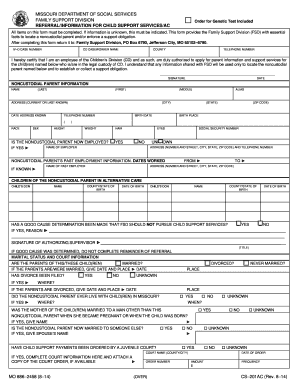 Fillable Online dss mo MISSOURI DEPARTMENT OF SOCIAL SERVICES FAMILY ...