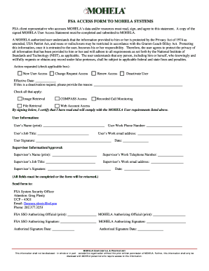 Fillable Online FSA ACCESS FORM TO MOHELA SYSTEMS Fax Email Print ...