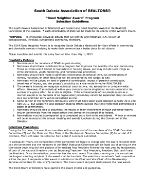 Fillable Online Good Neighbor Award Program Fax Email Print - pdfFiller