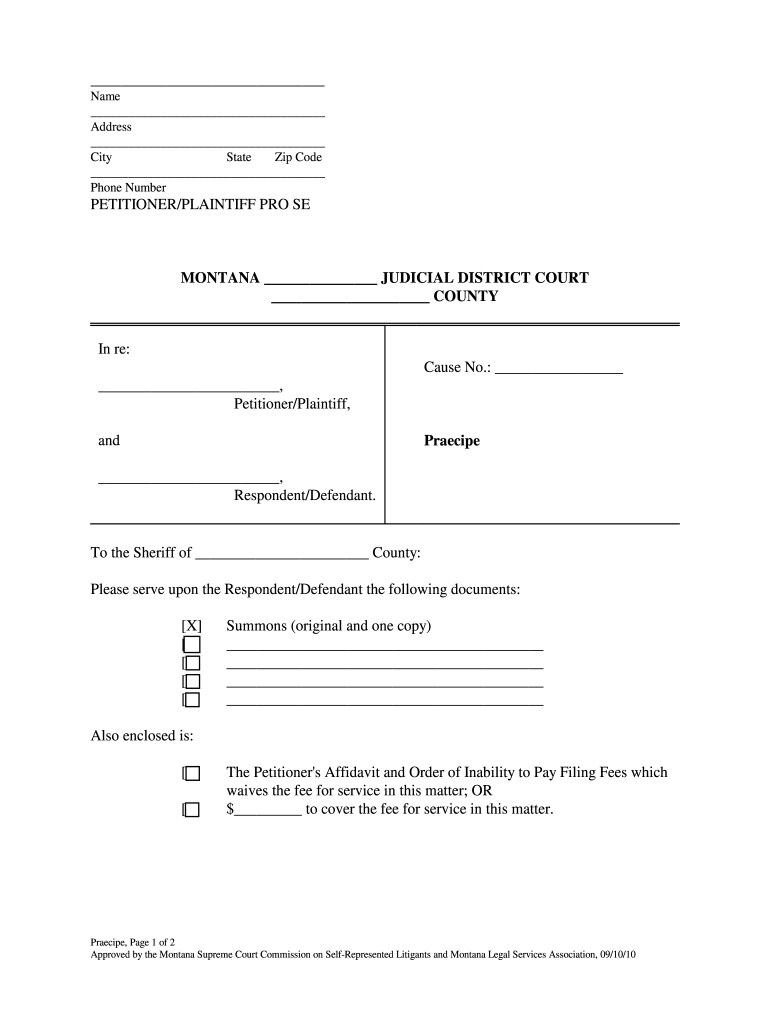 MT Praecipe 2010-2022 - Fill and Sign Printable Template Online | US ...