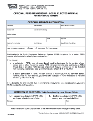 Fillable Online mpera mt Optional pers membership - local elected ...