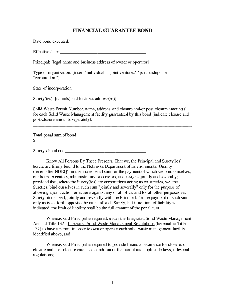 Fillable Online Financial Guarantee Bond Fax Email Print - pdfFiller