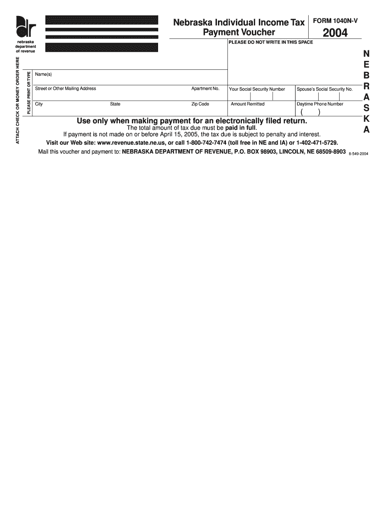 Fillable Online Form 1040N-V Fax Email Print - pdfFiller