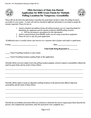 Fillable Online sos state oh 19-C Prescribed by Secretary of State (09 ...