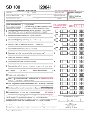 Fillable Online tax ohio 2004 SD 100 - tax ohio Fax Email Print - pdfFiller