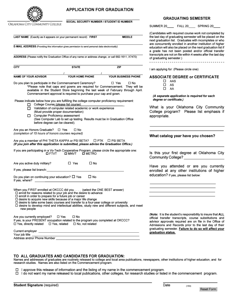 Fillable Online Graduation Application Form Fax Email Print - pdfFiller