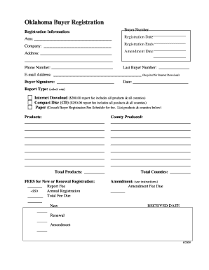 Fillable Online sos ok Buyer Registration Form Fax Email Print - pdfFiller