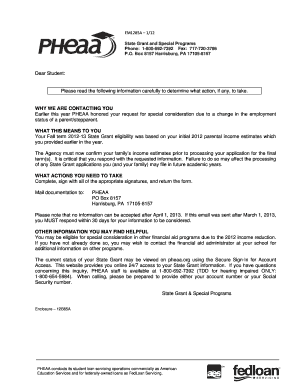 Fillable Online pheaa Fall 2012 or Winter/Spring 2013 - PHEAA - pheaa ...