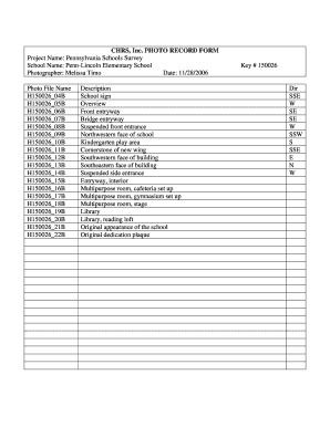 Fillable Online phmc state pa PHOTO RECORD FORM - phmc state pa Fax ...