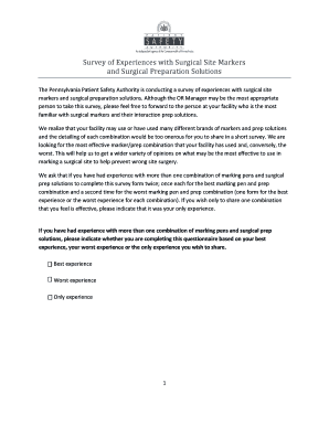 Fillable Online patientsafetyauthority Survey of Experiences with ...