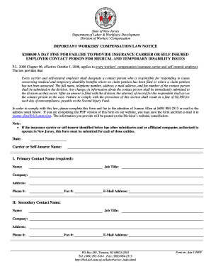 Important Workers' Compensation Law Notice - Department Of Labor ...