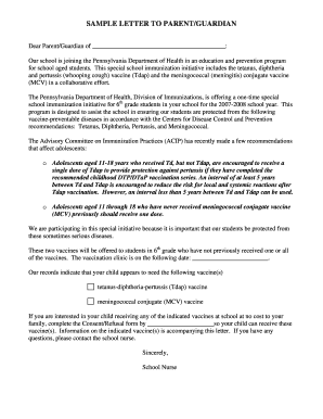 Fillable Online dsf health state pa LETTER TO PARENTGUARDIAN - dsf ...