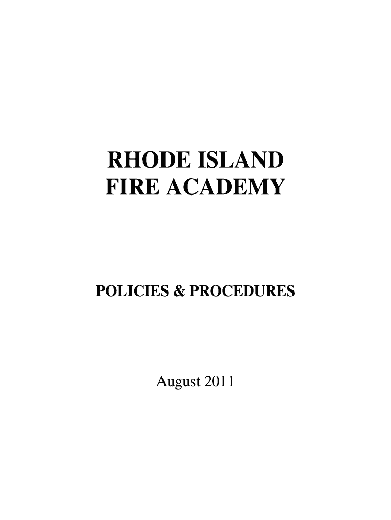 Fillable Online Policies & Procedures of the Rhode Island Fire Academy ...