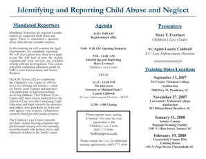 Fillable Online scfirststeps Identifying and Reporting Child Abuse and ...