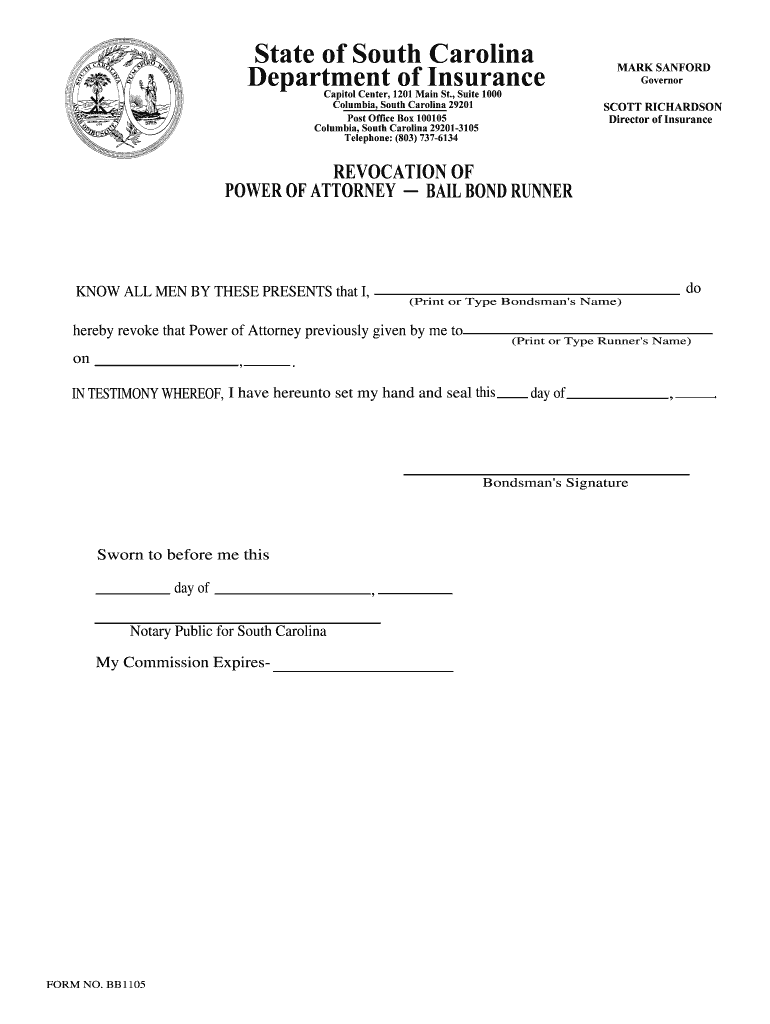Fillable Online REVOCATION OF POWER OF ATTORNEY - BAIL BOND RUNNER Fax ...